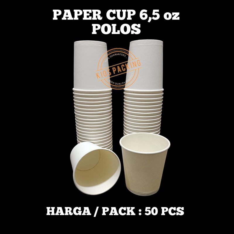 Jual Paper Cup Polos 6.5oz Isi 50pcs / Gelas Kertas Putih Polos 6.5 oz Isi 50 pcs | Shopee Indonesia