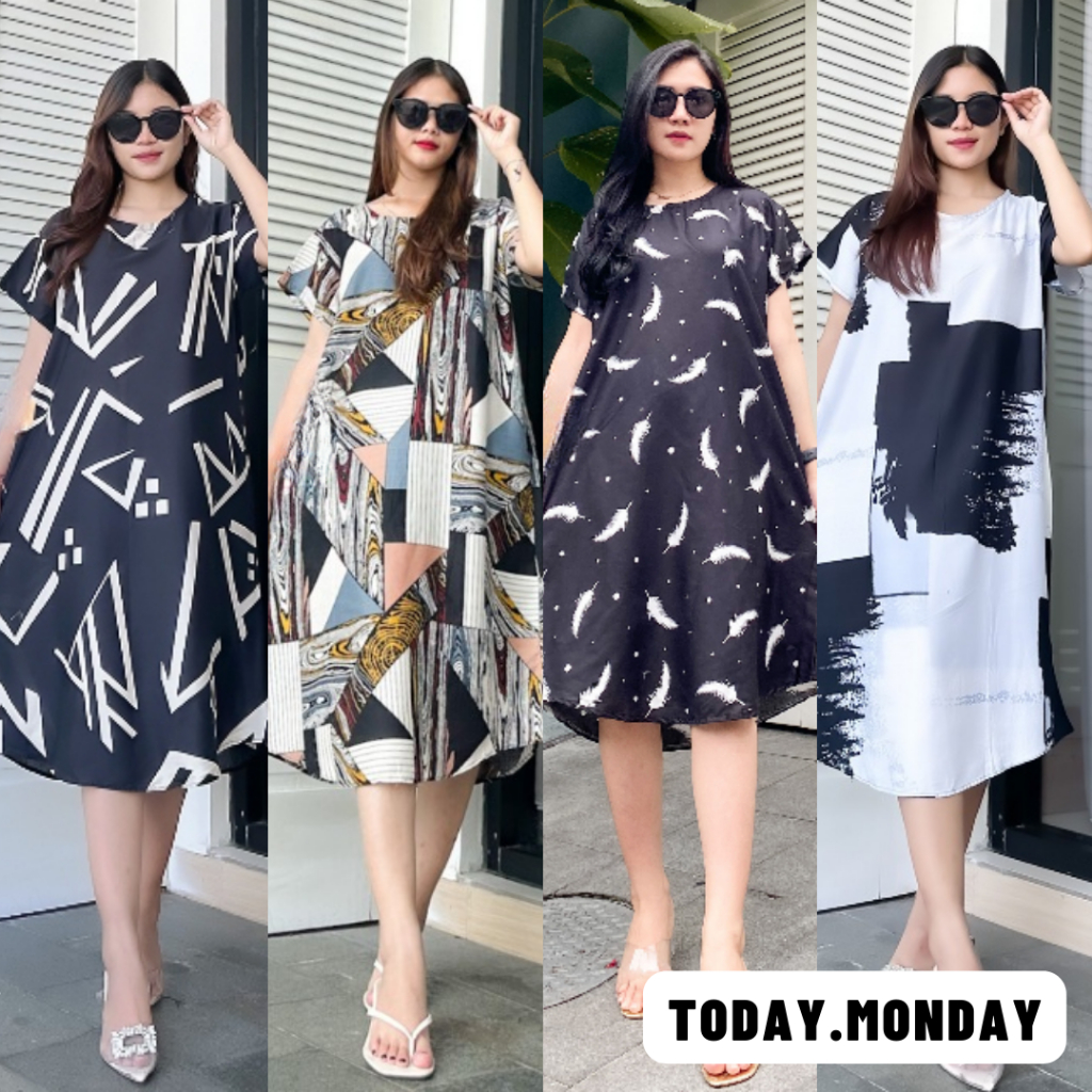 Jual Daster Dress Bali LD 110 Lengan Pendek Rayon Premium Selutut Motif ...