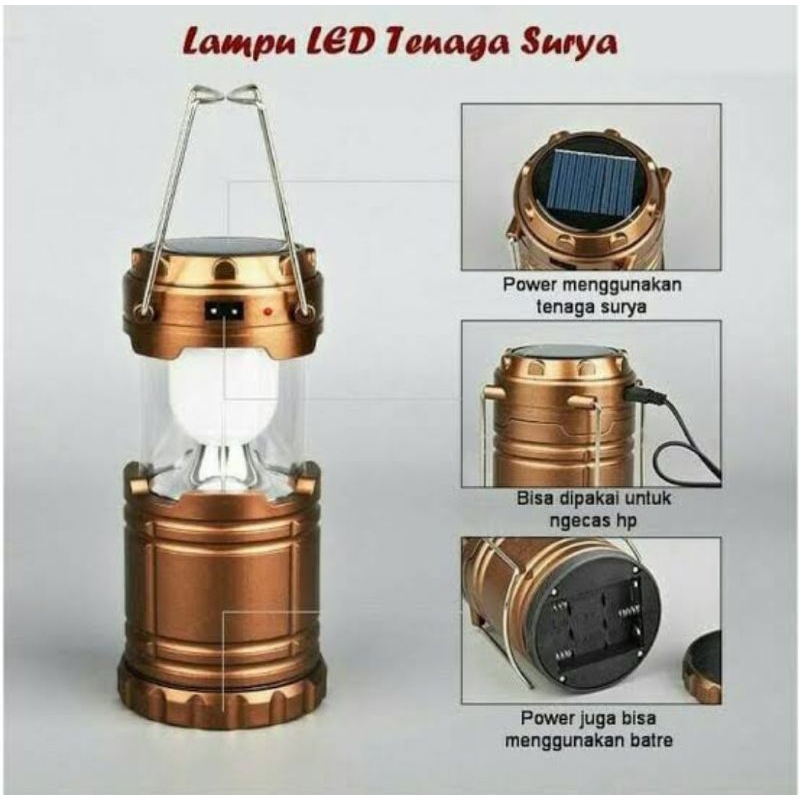 Jual Lampu Emergency LED Lentera Gantung Tarik Camping Tenaga Solar Surya & Charger Lampu +Kabel ...