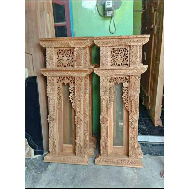 Jual Jendela ukir gebyok /jendela rumah modern full kayu jati Jepara ...