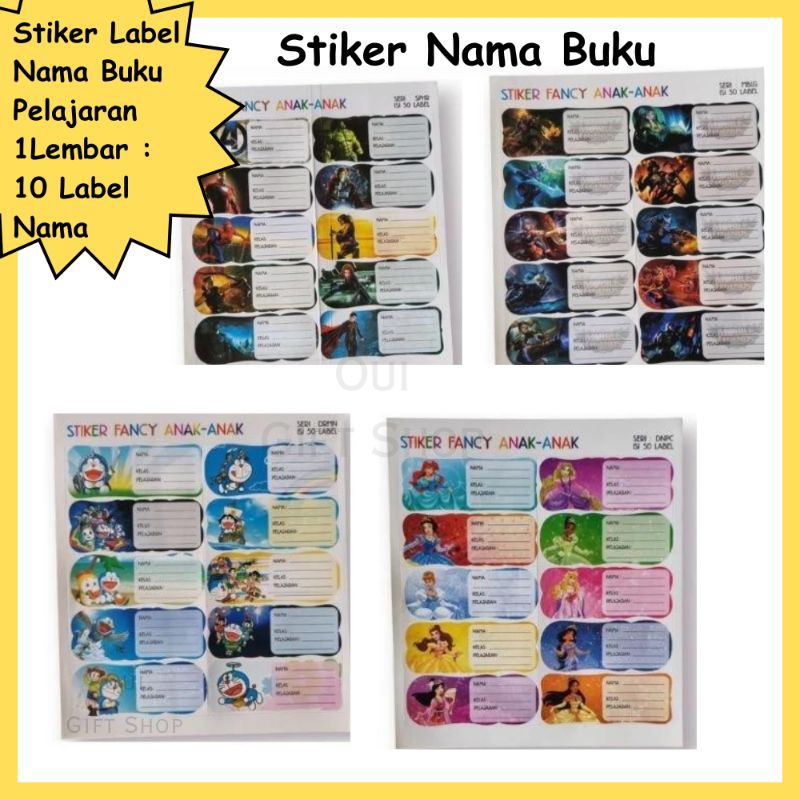 Jual STIKER NAMA / LABEL NAMA / STIKER BUKU / STIKER BUKU PELAJARAN ...
