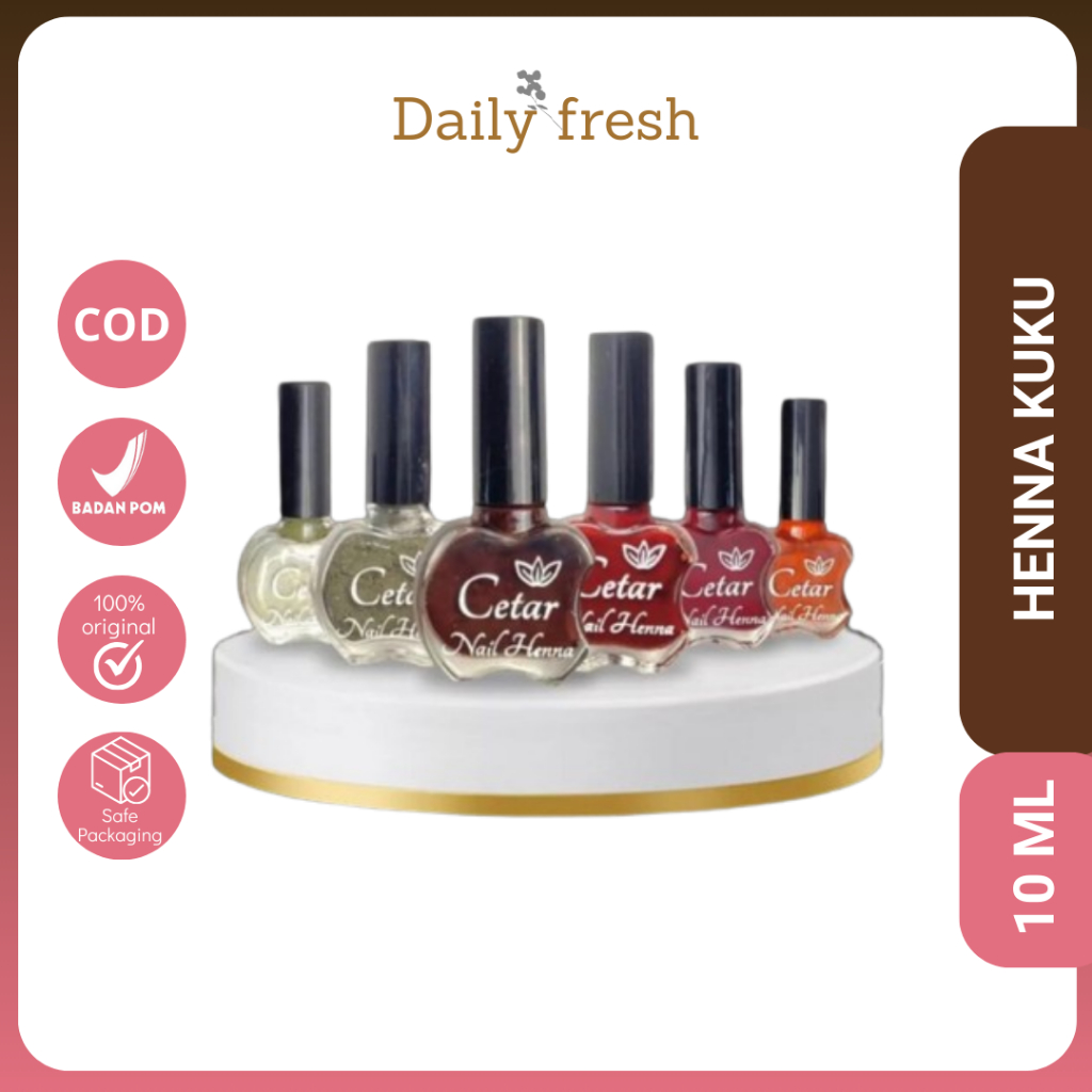 Jual Cetar Nail Henna Halal Kemasan 10 mL Kutek Muslimah Aneka Warna ...
