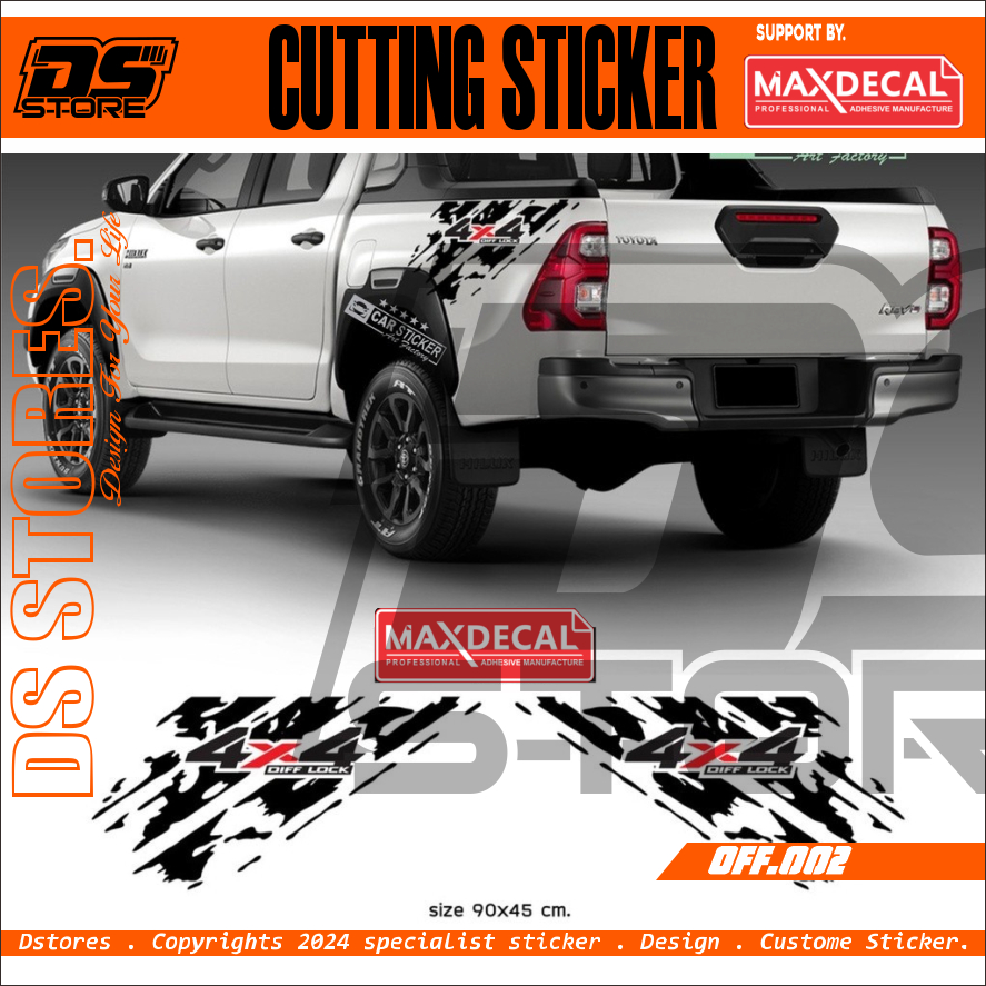 Jual HILUX02 Sticker 4x4 off road sticker mobil toyota hilux sticker ...