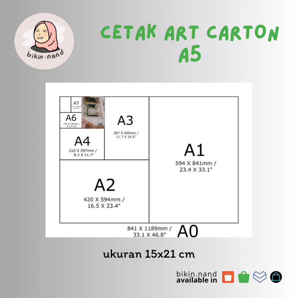 Jual Cetak Art Carton ukuran A5 (15x21 cm) | Shopee Indonesia