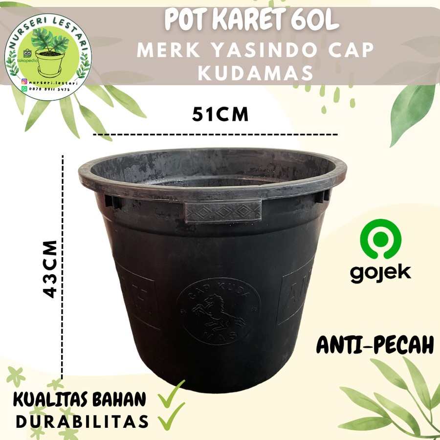 Jual Pot Karet Anti Pecah Jumbo Yasindo Kuda Mas 60 L | 50cm SPX/GOJEK ...