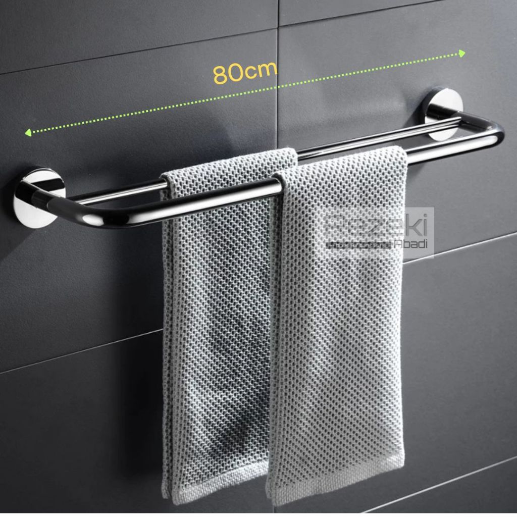 Jual Rak Handuk 2 baris 80 cm / Gantungan Handuk / Jemuran Handuk ...