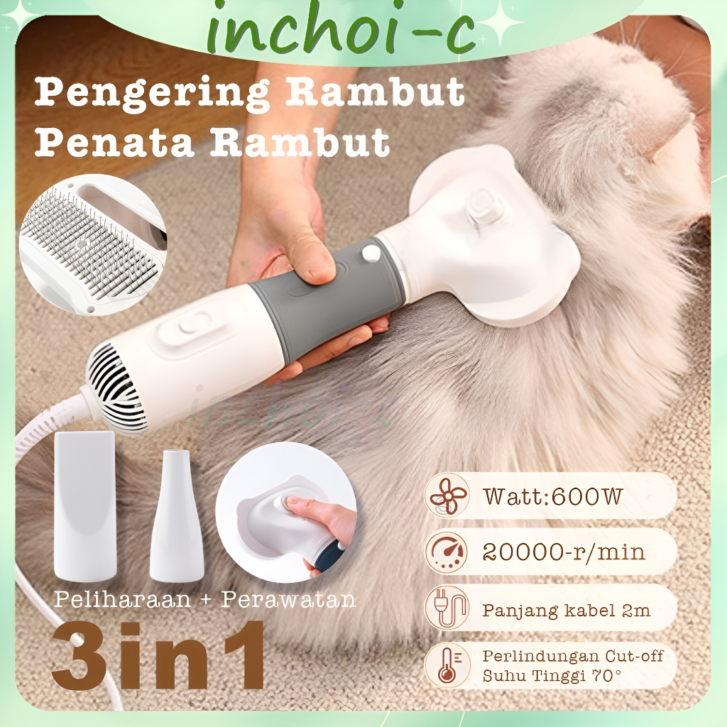 Jual [COD]3 In 1 Alat Pengering Bulu Kucing Pet Blower Kucing Hair ...