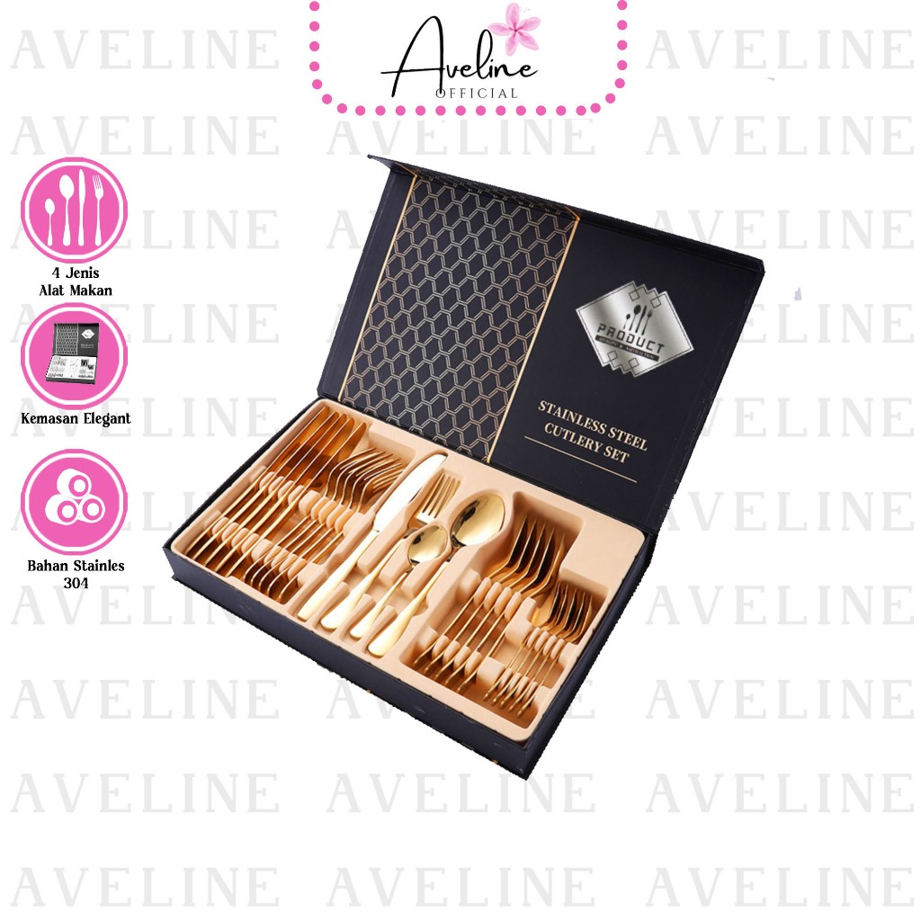 Jual Aveline Hampers Sendok Sultan Set Elegant Box / Sendok Gold ...