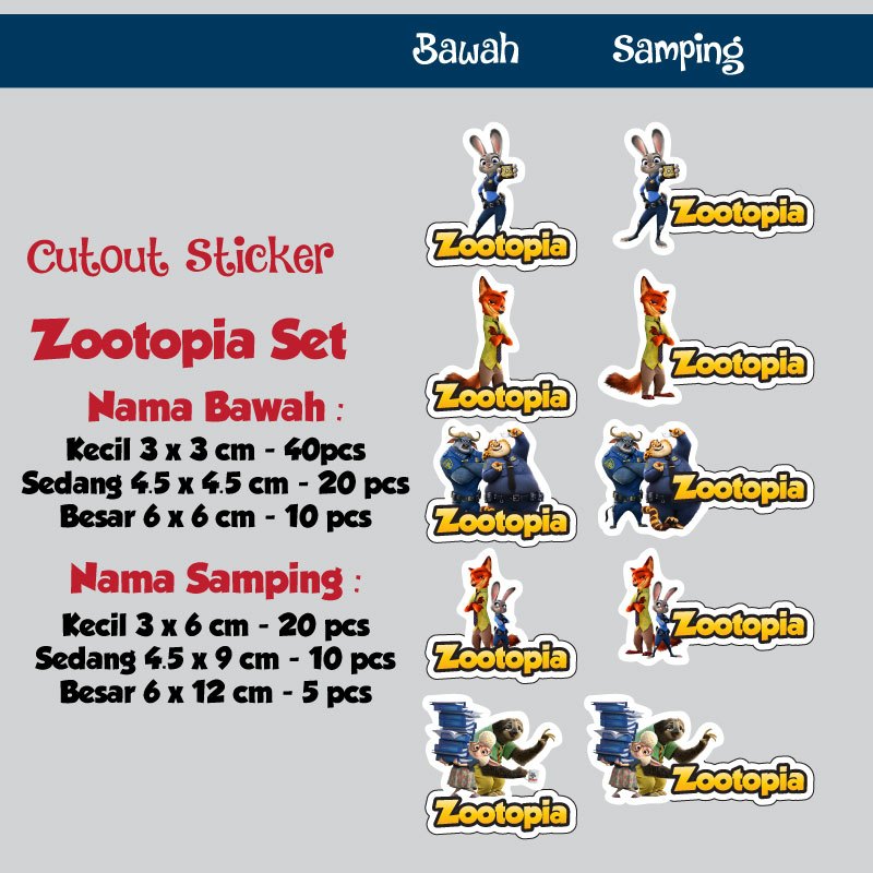 Jual sticker nama cutout zootopia | Shopee Indonesia