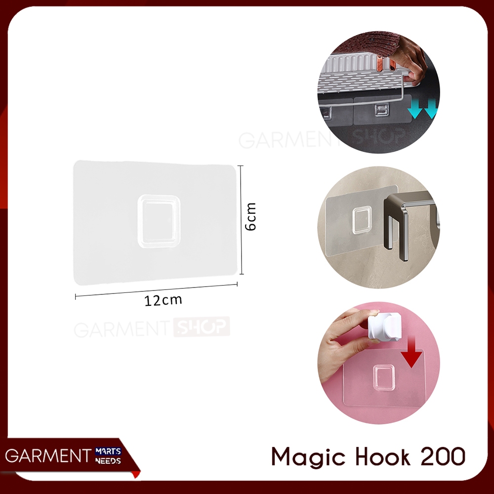 Jual Gantungan Tempel Magic Hook Cadangan Stiker Lem Kuat Dinding Transparan Laci Pigura Jam ...