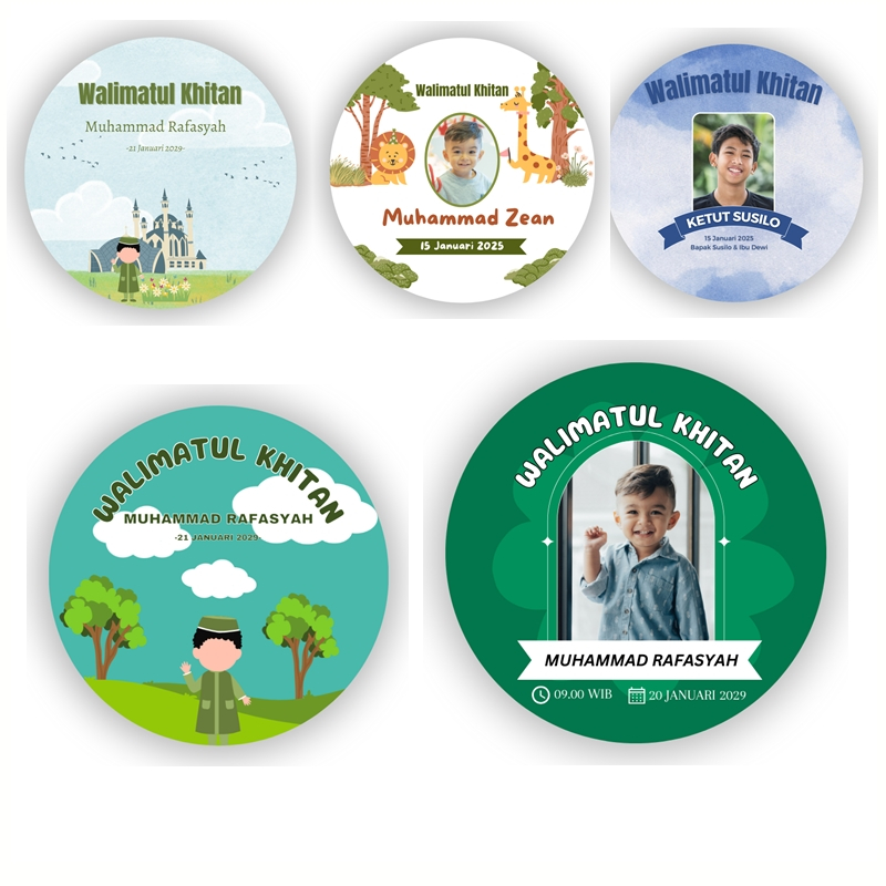 Jual 195pcs Stiker Tasyakuran Khitanan Nasi Box Kotak Walimatul Khitan ...