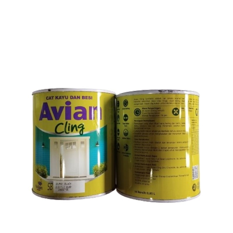Jual Cat minyak kayu & besi Avian Cling 0.85 L (Hitam Doff, Kilat ...