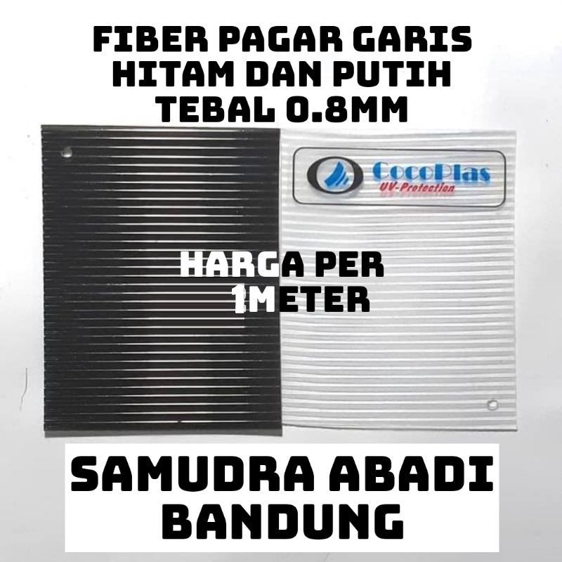 Jual Fiber Pagar Motif Garis Tebal 0.8mm Hitam dan Putih Ready Bandung ...