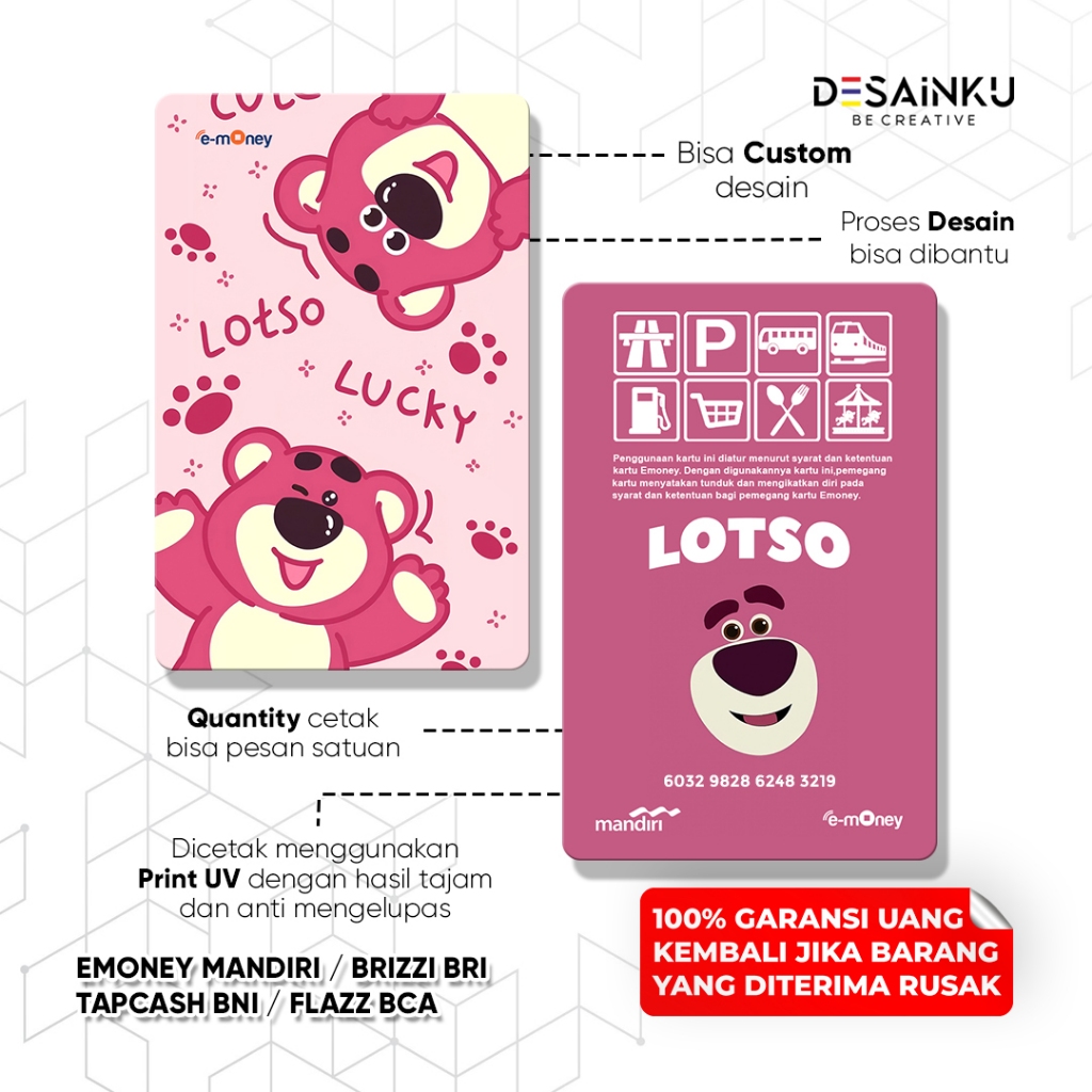 Jual Emoney/Tap Cash/Flazz/Brizzi/ TOY STORY Ver LOTSO BEAR | Shopee ...