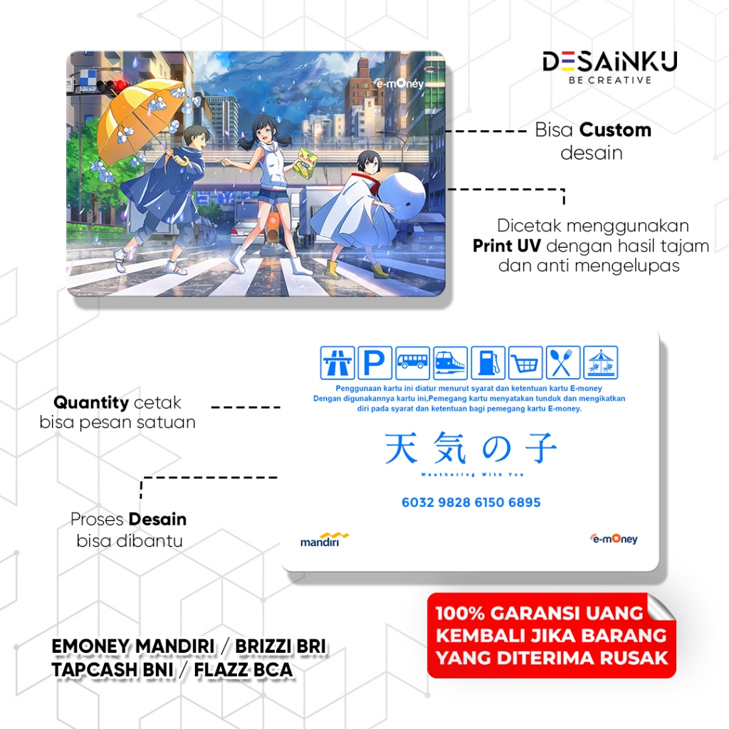 Jual Emoney WEATHERING WITH YOU / Tap Cash Flazz Brizzi / Kartu ...