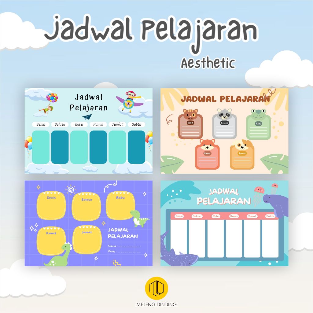 Jual JADWAL PELAJARAN CUSTOM / POSTER PELAJARAN/ MOTIF TABLE A / Poster Edukasi JADWAL PELAJARAN ...