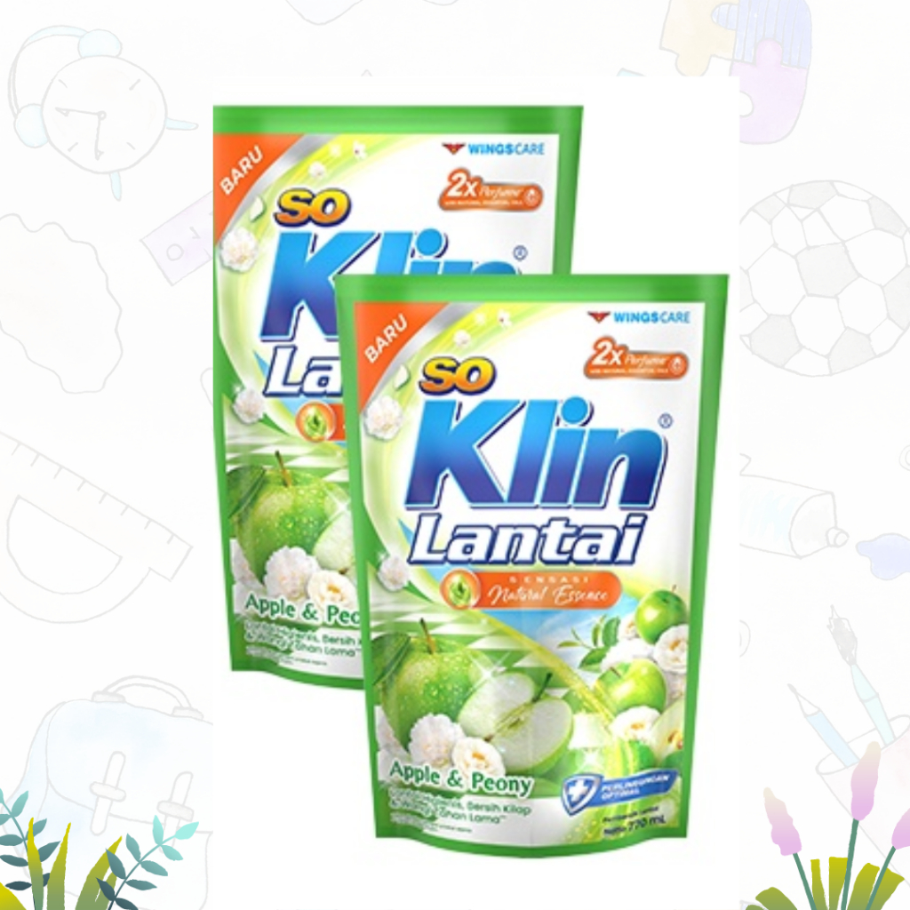 Jual SO KLIN LANTAI/ Soklin Pembersih Lantai Hijau Muda Apple & Peony ...