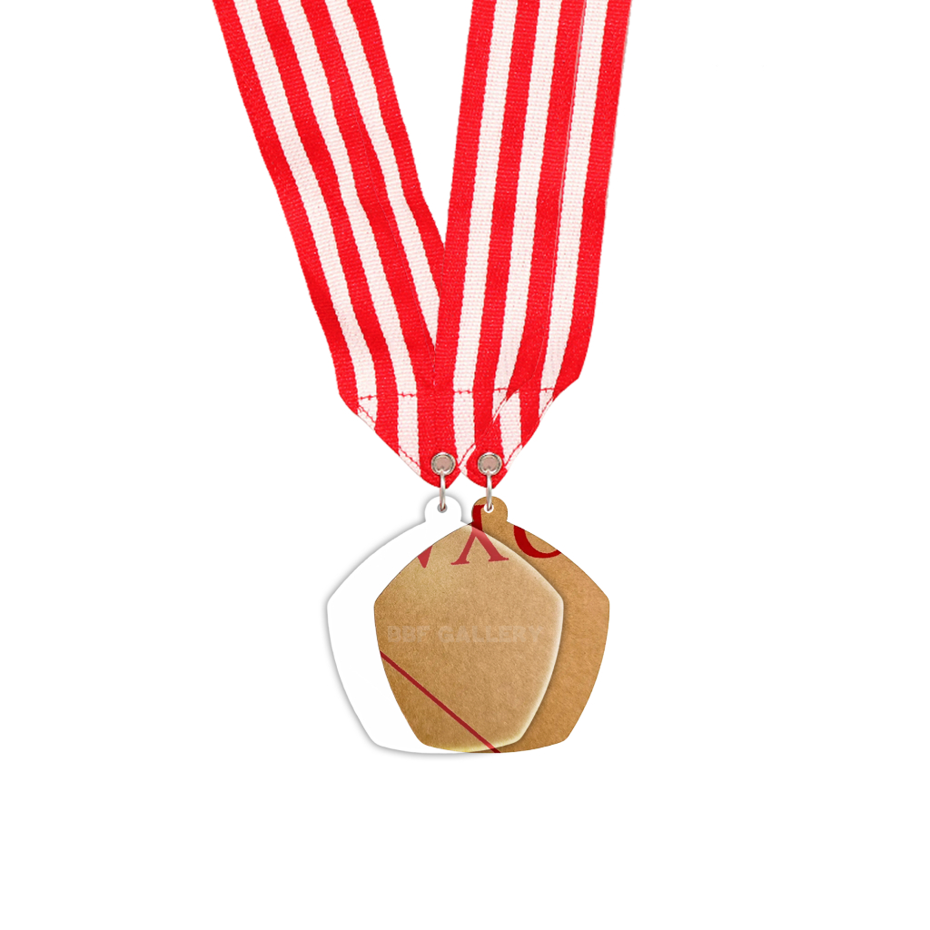 Jual Medali Akrilik Murah Plus Tali Merah Putih Model SEGI 5 CEMBUNG ...