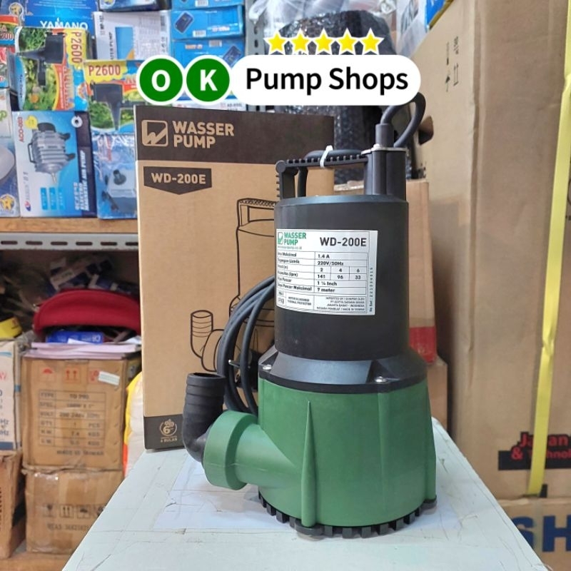 Jual WASSER WD 200 E POMPA CELUP KOLAM SUBMERSIBLE NON OTOMATIS 200 WATT AIR BERSIH | Shopee ...