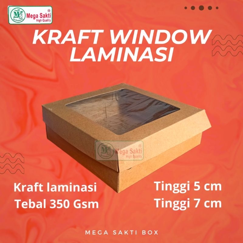 Jual DOS / DUS KUE KRAFT WINDOW LAMINASI TINGGI 5 CM / KARTON BOX ...