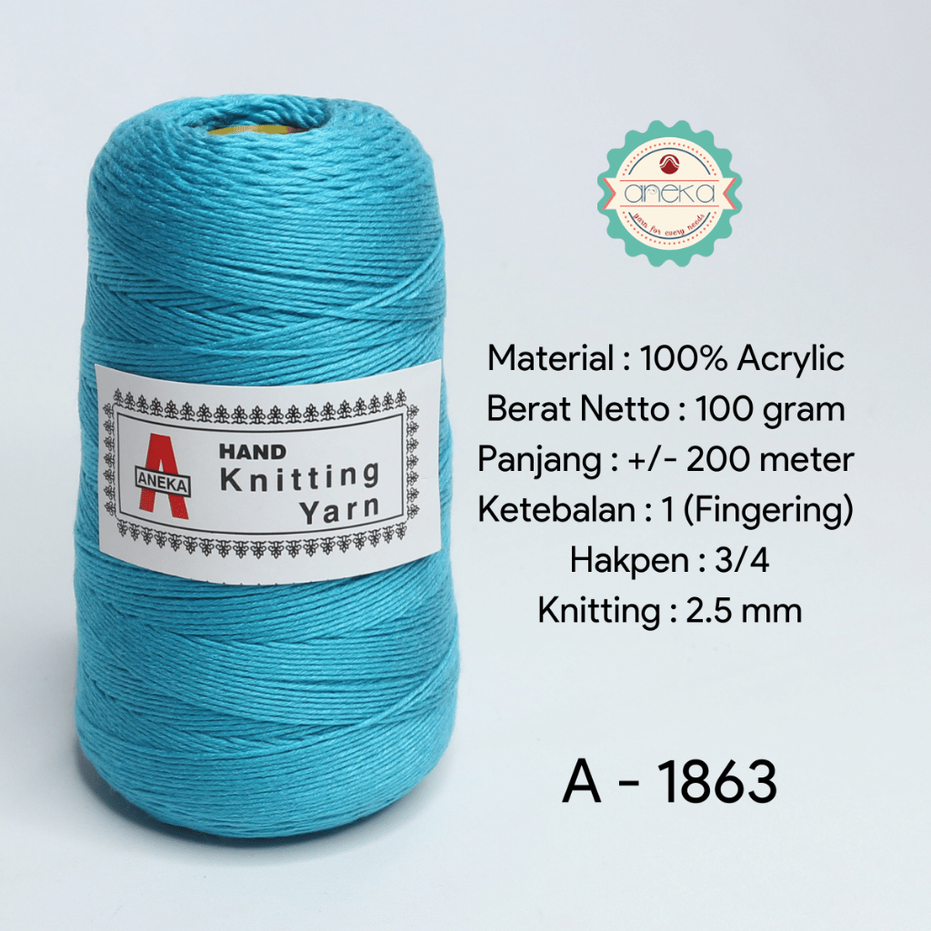 Jual ANEKA - Benang Rajut Aneka / Acrylic Yarn - 1863 (Biru) | Shopee ...
