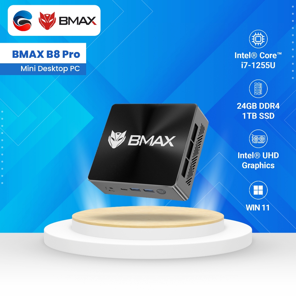 Jual BMAX Mini PC B8 Pro Intel Core I7 1255U 24GB 1TB NVMe W11 Pro ...