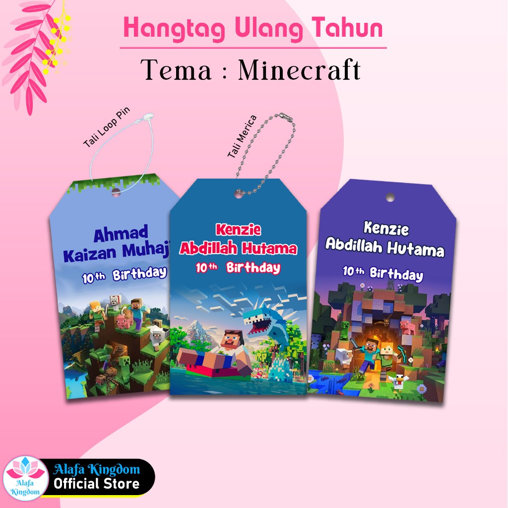 Jual Alafakingdom - 8 Pcs Hangtag Ulang Tahun Tema Minecraft | Shopee ...