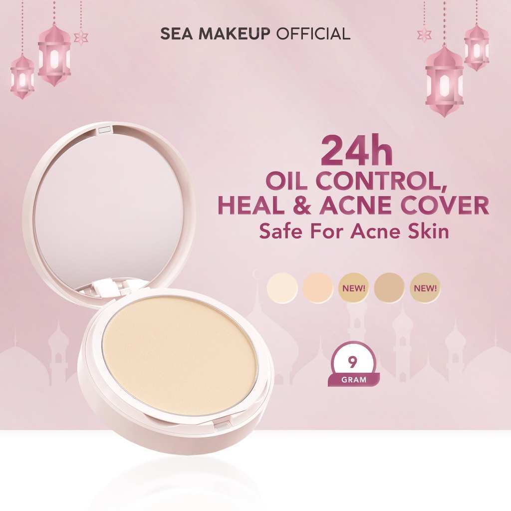 Jual AYUMI Sea Makeup Acne Cover & Smooth Two Way Cake Pressed Powder ...