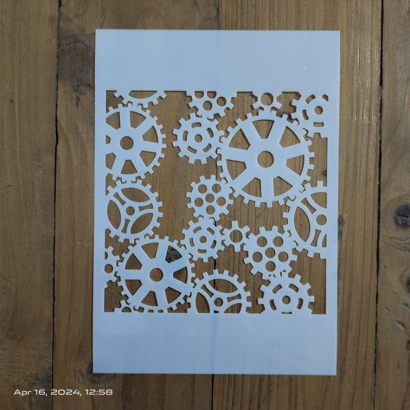 Jual BCalleigh | Stencil Motif Gear | Uk. A5, A4, A3 | Shopee Indonesia