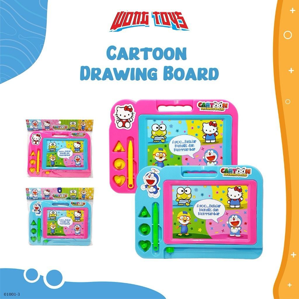 Jual Papan Tulis Karakter / Cartoon Drawing Board (01001-3) - Mainan ...