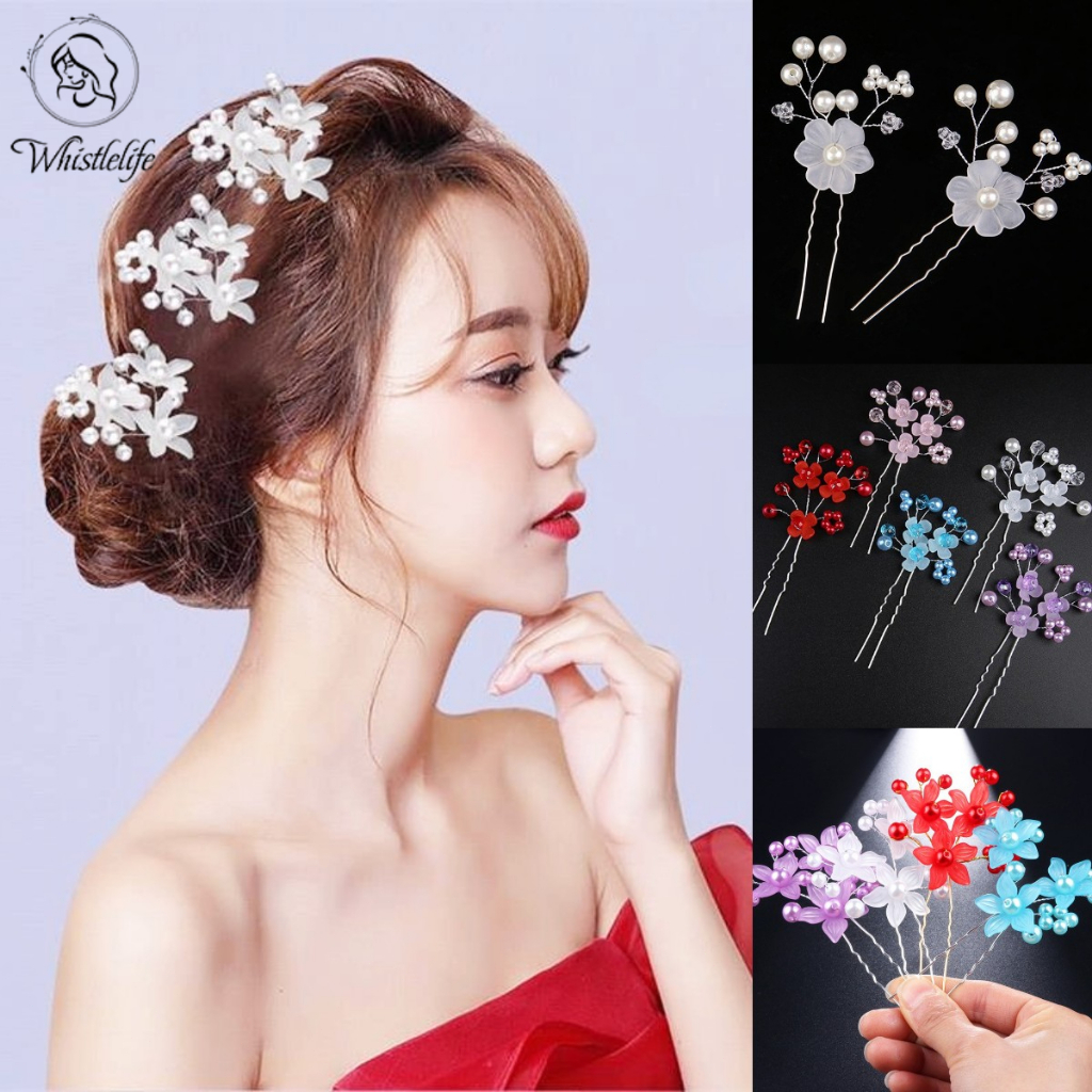 Jual COD Tusuk Konde Korea Jepit Rambut Buatan Tangan Mutiara Kristal ...