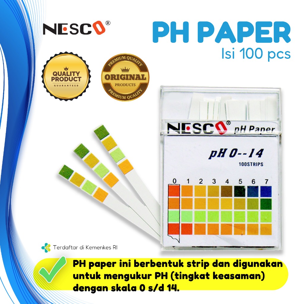 Jual Nesco Kerta PH Paper / Kertas Pengukur PH, (100pcs/box) Best ...