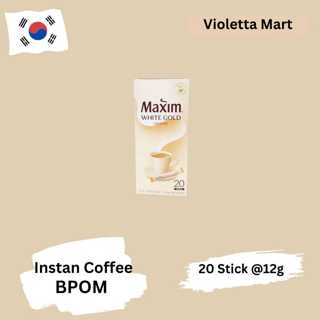 Jual Maxim White Gold Coffee Mix / Kopi Maxim Moka Korea 20 Sticks @12 ...