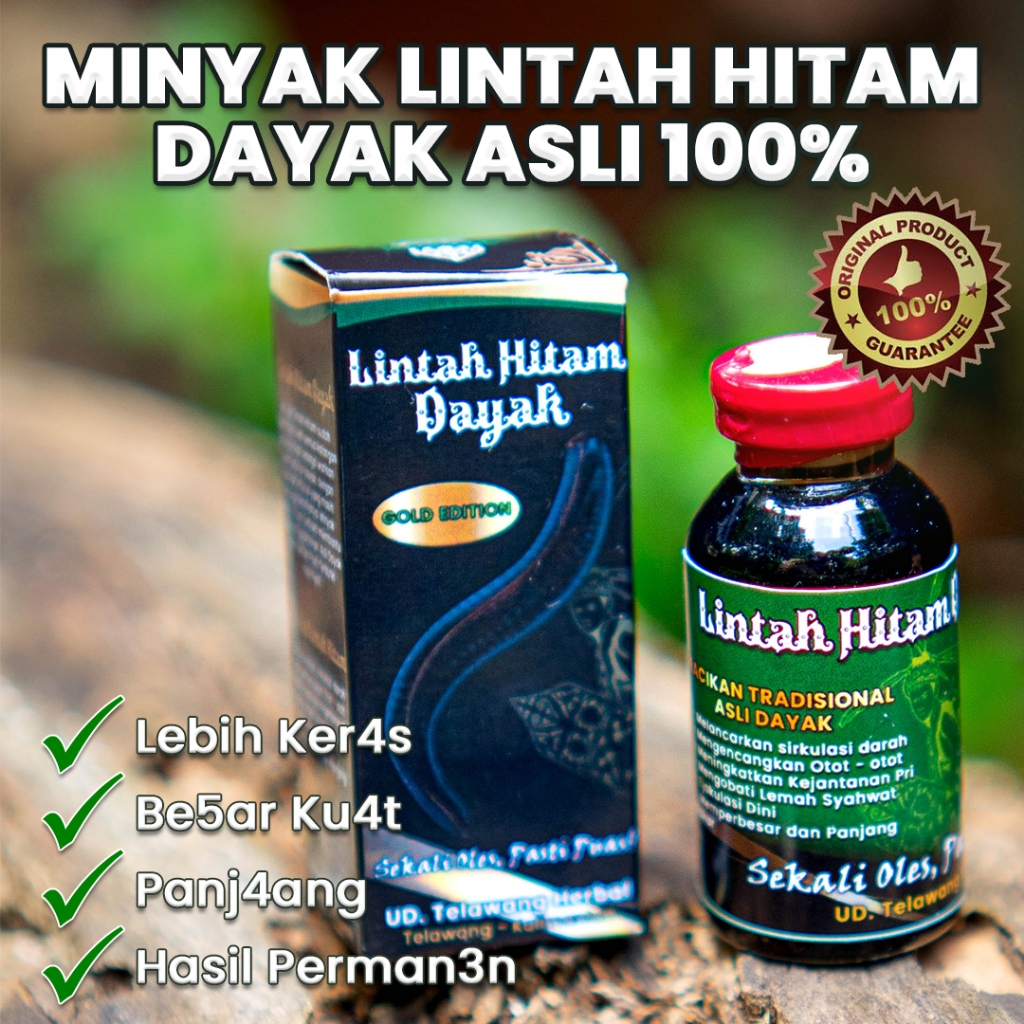 Jual Minyak Lintah Hitam Dayak Pembesar Panjang Obat Kuat Asli Dayak 100% Garansi Asli | Shopee ...