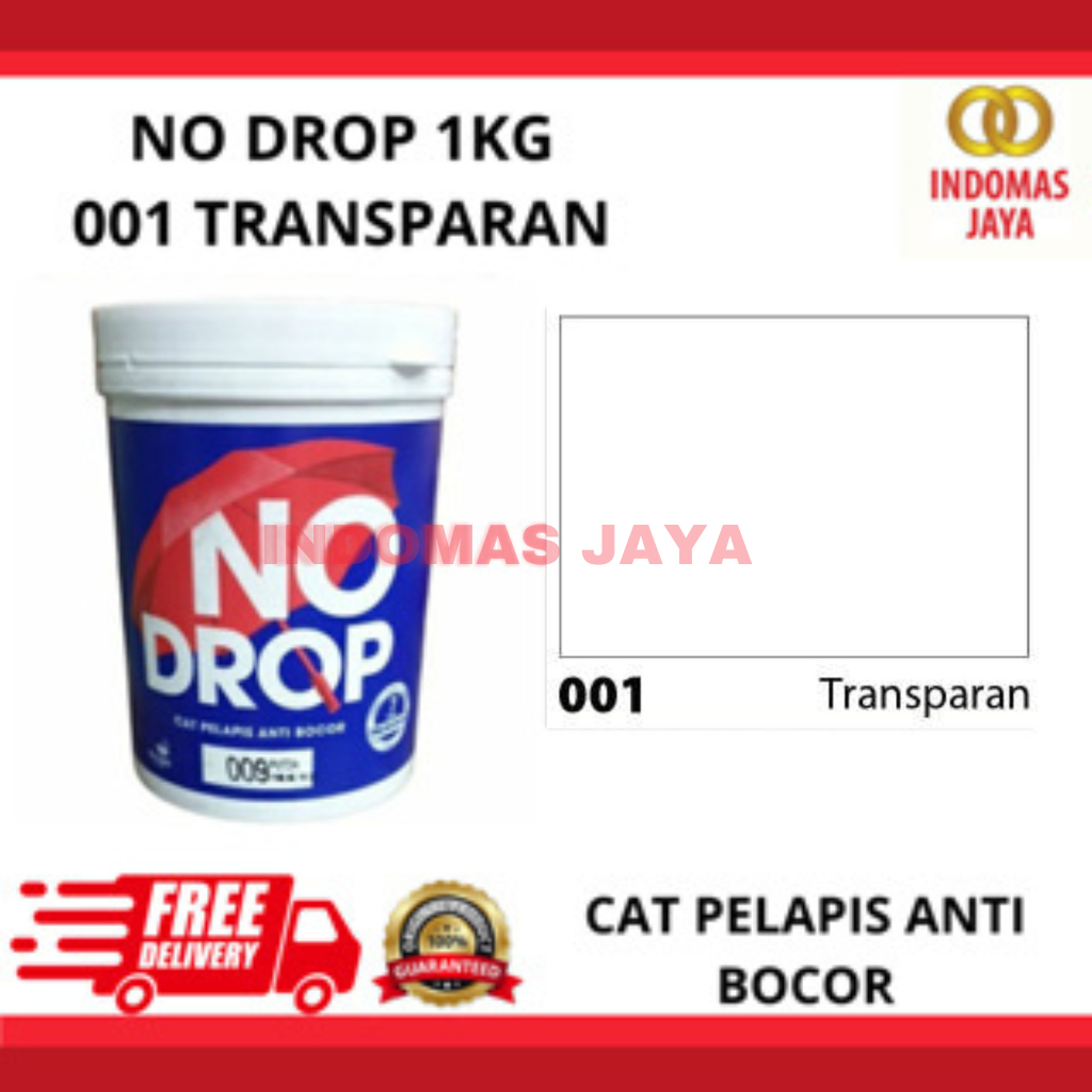 Jual CAT ANTI BOCOR KEDAP AIR WATERPROOFING 1KG 1 KG transparan 001 NODROP / NO DROP 1KG GALONAN ...