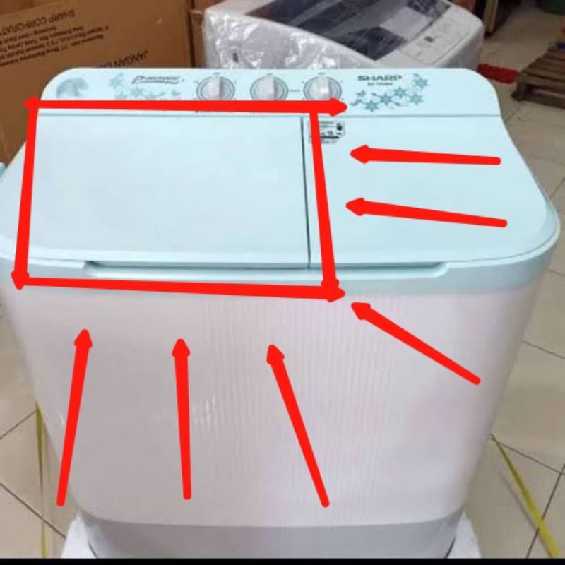 Jual COVER TUTUP WASH MESIN CUCI SHARP 2 TABUNG EST 90 MW atau EST 85MW ...