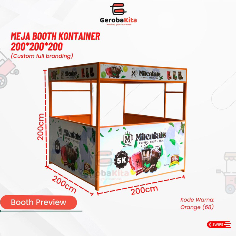 Jual Meja Booth Container Knockdown 200x200x200 | Shopee Indonesia