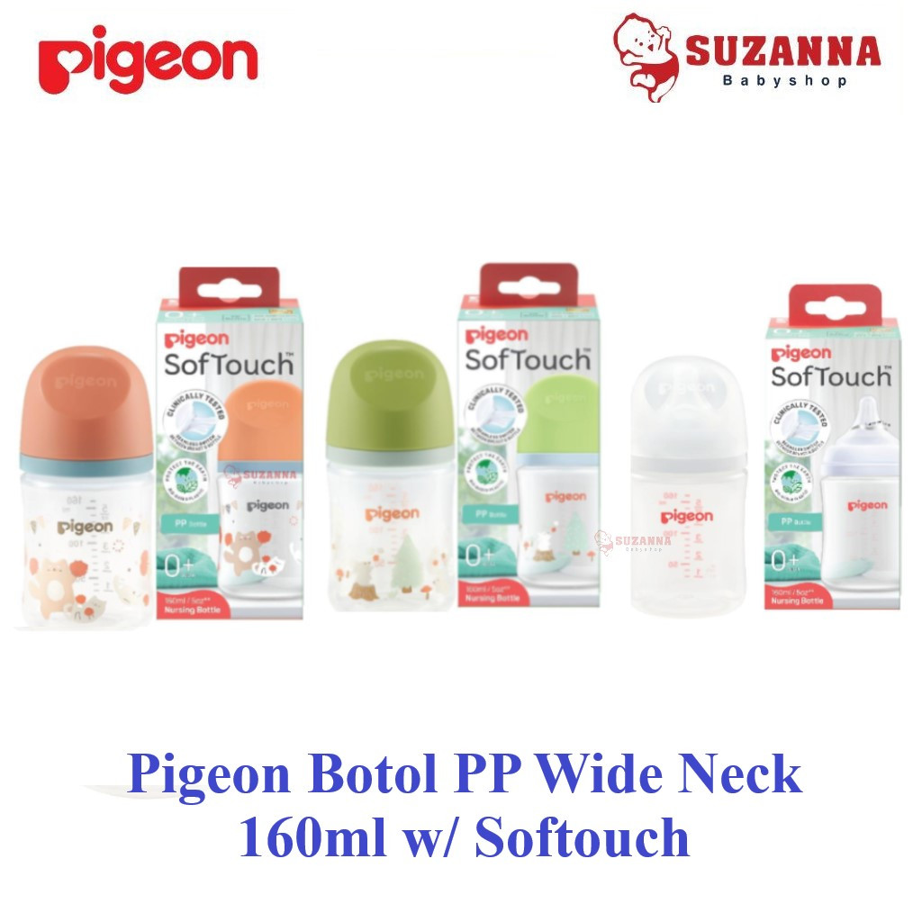 Jual Pigeon Botol PP Wide Neck w/ Softouch Nipple - 160 ml | Shopee Indonesia