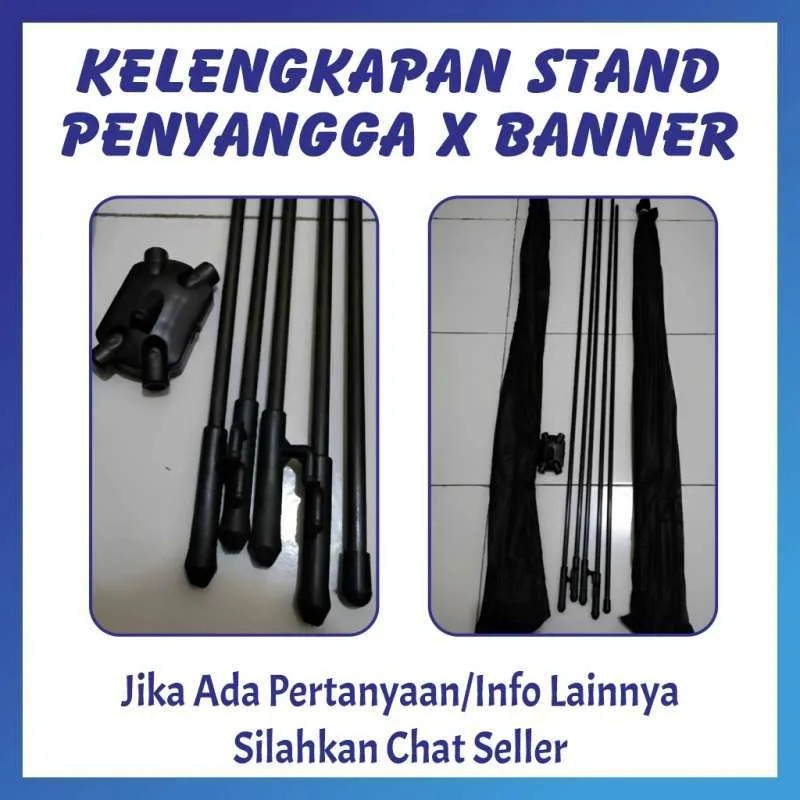 Jual STAND STANDING RANGKA SPANDUK X BANNER BENNER BESI HITAM 60X160 CM ...