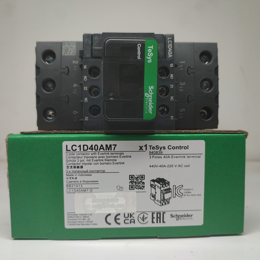 Jual Contactor Kontaktor Schneider LC1D40A LC1D40AM7 LCID40A LCID40AM7 ...