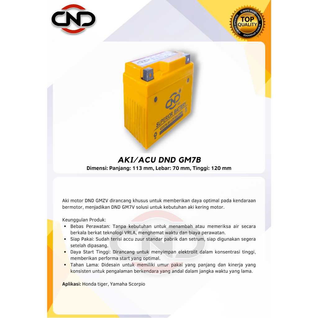 Jual Aki Accu Tiger Scorpio Dnd | Shopee Indonesia