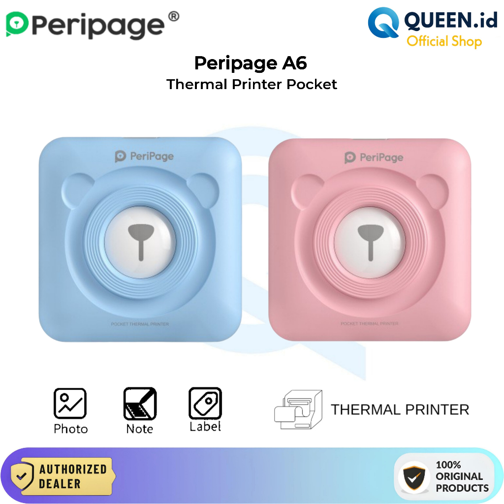 Jual PERIPAGE A6 Bluetooth Thermal Printer 58mm Pocket Portable Photo ...