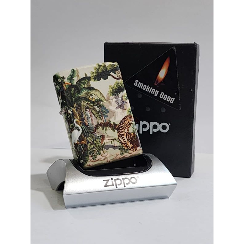 Jual Original Zippo Tiger in Jungle Design 540 color 5 sisi 46016 | Shopee Indonesia