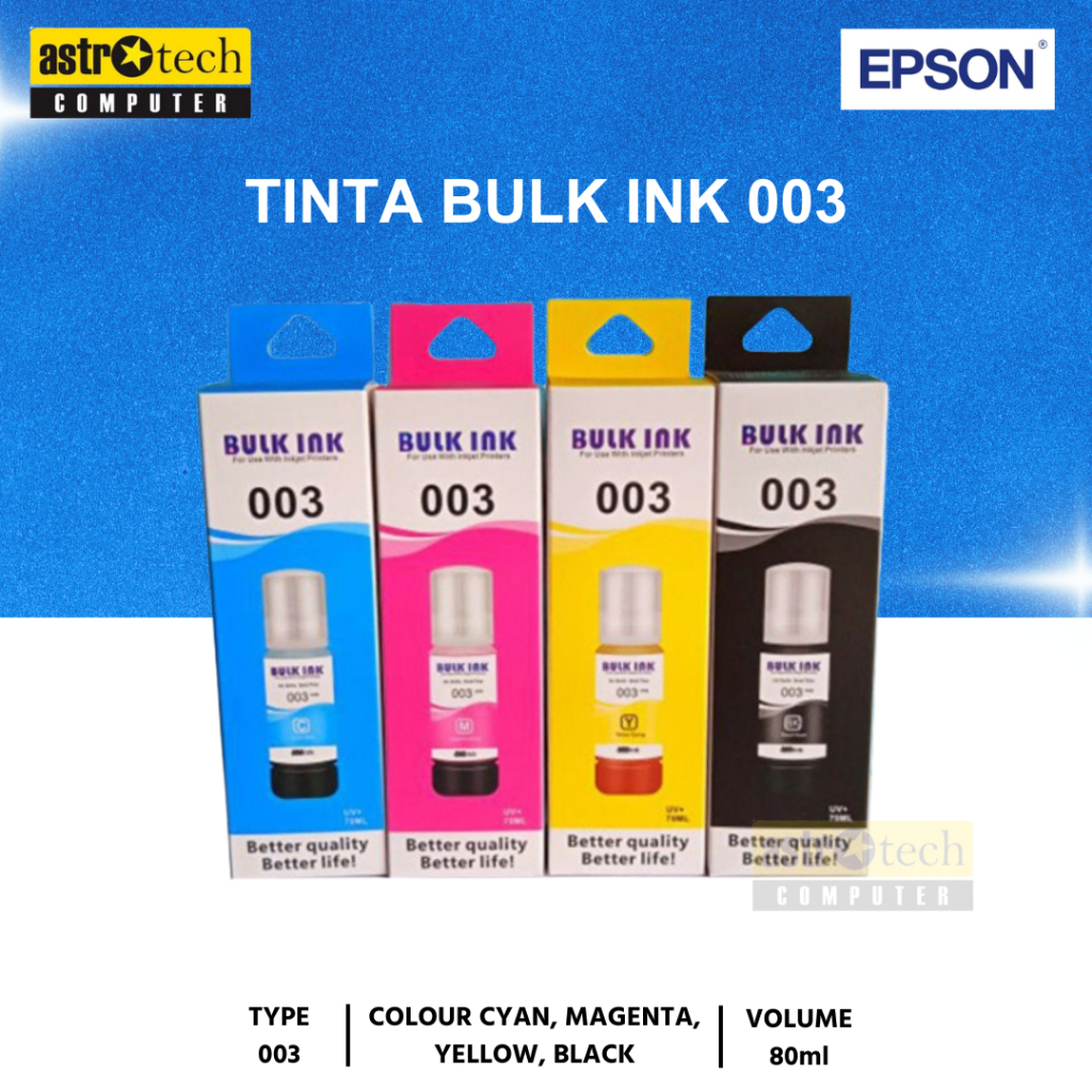 Jual Tinta Bulk ink 003 Epson L1110 L3210 L3110 L1210 L5190 L3101 L3100 ...