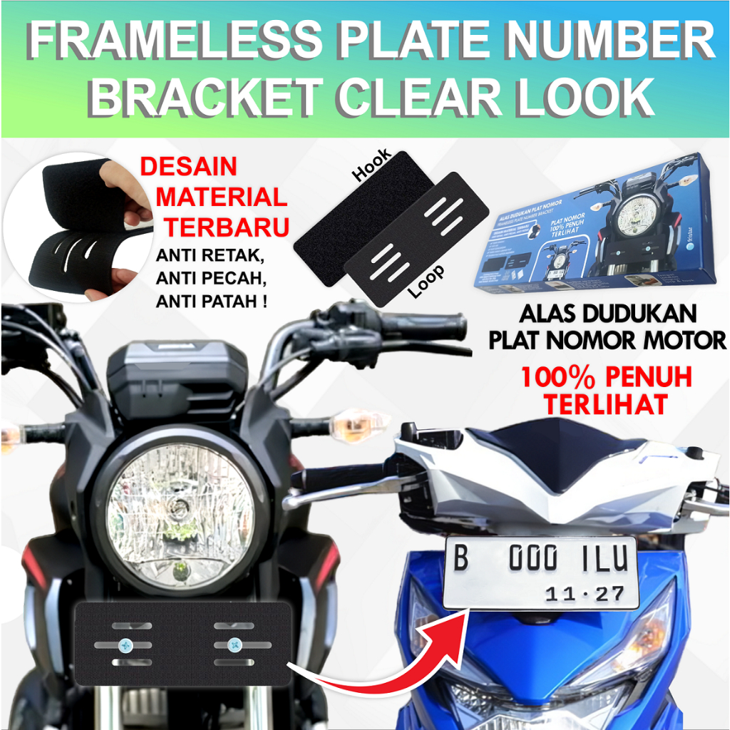Jual Plat nomor motor dudukan tempat frameless plate no mobil custom ...