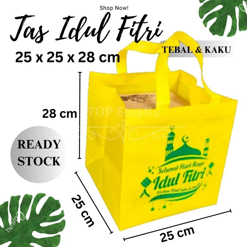 Jual Goodie Bag Tas Spunbond IDUL FITRI 25x25 cm Tinggi 28 cm / Tas Box ...