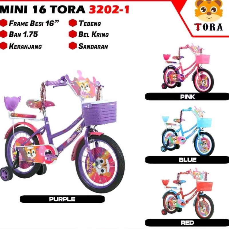 Jual SEPEDA ANAK PEREMPUAN MINI 12 / 16 / 18 INCH TORA KERANJANG RODA ...