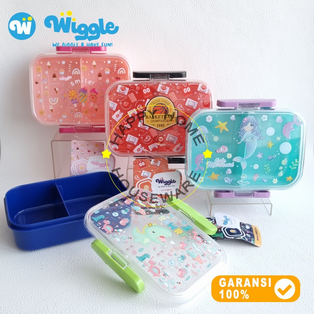 Jual WIGGLE New Pink Dessert Lunch Box Sekat 750ml Kotak Makan Tempat ...