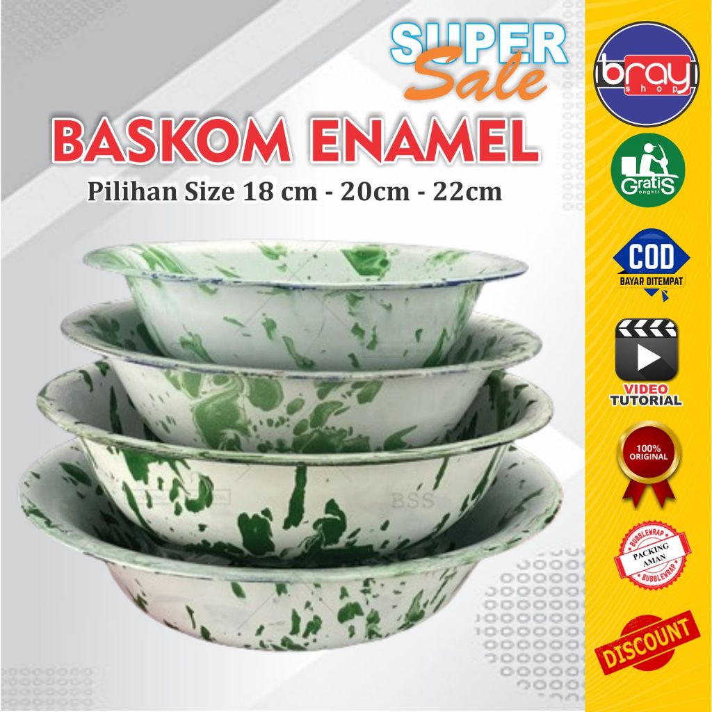 Jual Baskom Enamel Jadul Jumbo 18 cm 28 cm 22 cm | Shopee Indonesia