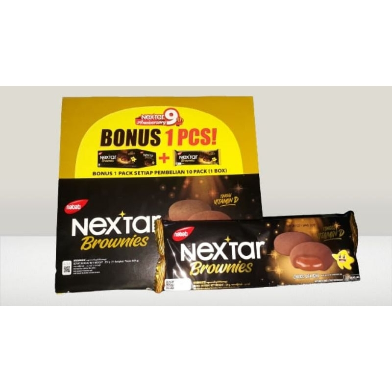 Jual Nabati Nextar Brownies 1 Box isi 10 pcs bonus 1 pcs @34g | Shopee ...